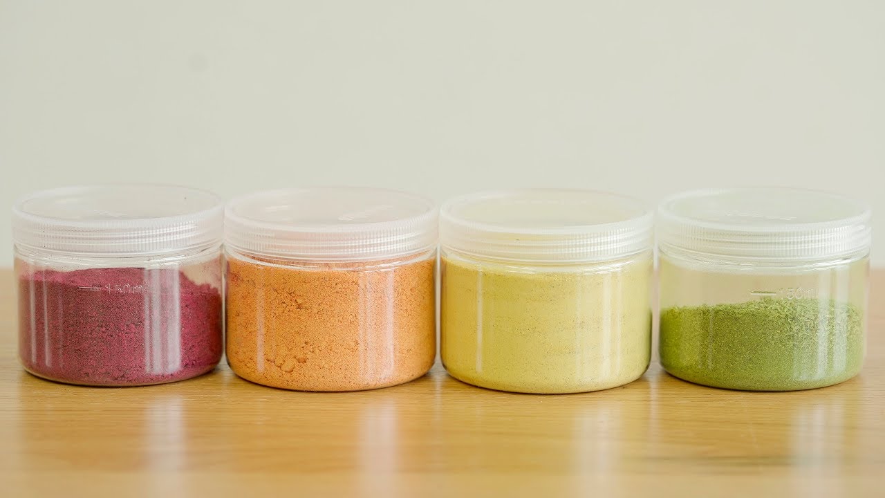 강아지를 위한 수제파우더 만들기 | Making four rainbows colored handmade powders for ...