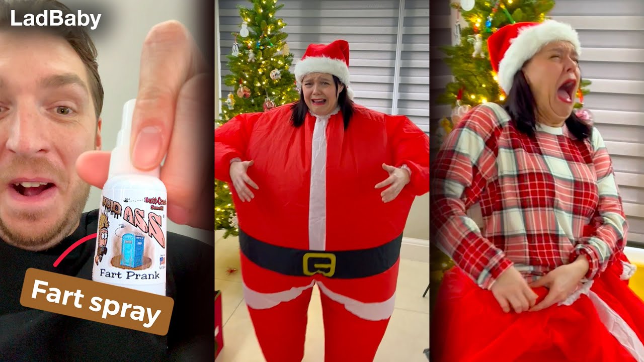 Putting FART SPRAY in Mums Santa suit Prank 💩🤣 - YouTube