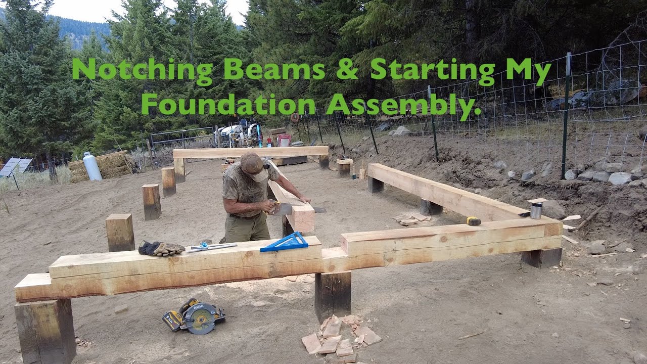 Notching and installing Foundation Beams on the Post Pt.4 - YouTube