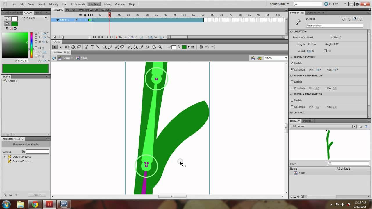 Adobe Flash Tutorial: Bone & Spray Brush Tool - YouTube