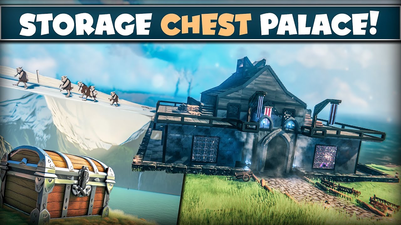 Storage Chest Palace! | House Build | VALHEIM - YouTube
