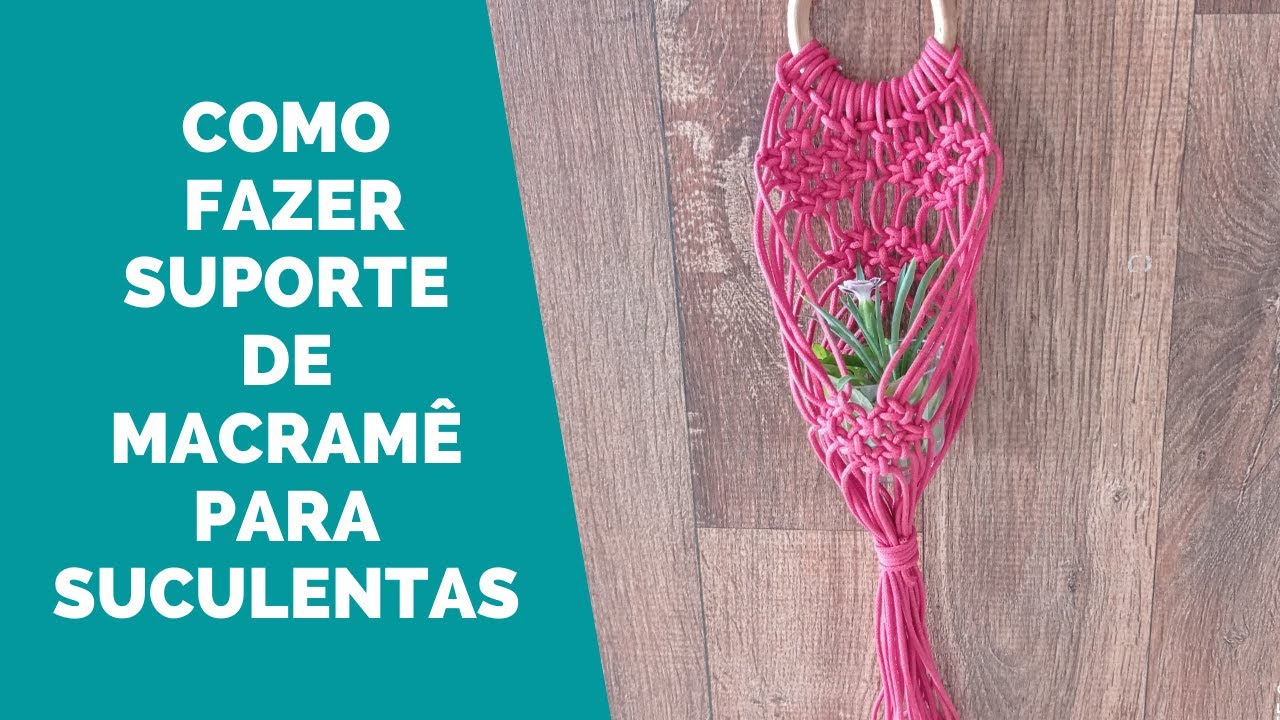 COMO FAZER MINI SUPORTE DE MACRAME COM PADRÃO DE CORAÇÃO PARA ...