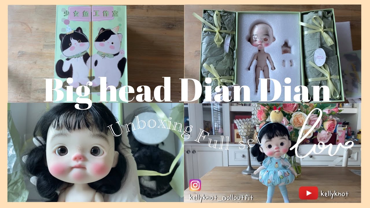 Big head Dian Dian doll full set unboxing - YouTube