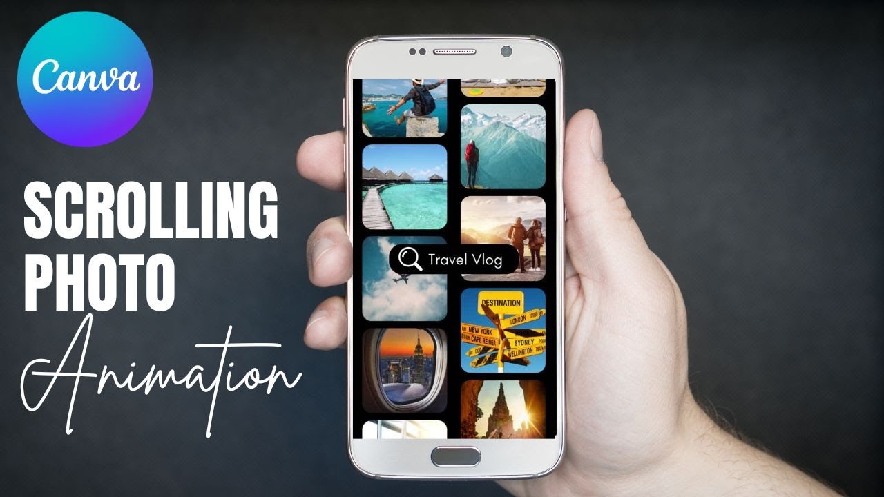 Creating a Scrolling Photo Animation in Canva - YouTube