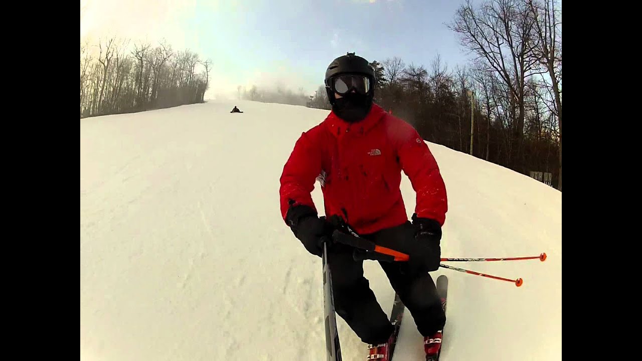 Whitetail skiing poll mount - YouTube