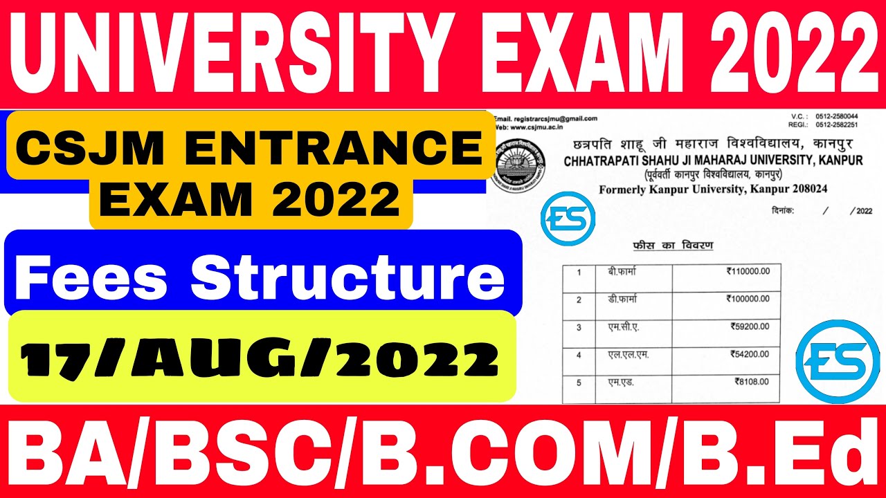 CSJMU KANPUR UNIVERSITY ADMISSION Counselling and Fees Structure P&D ...