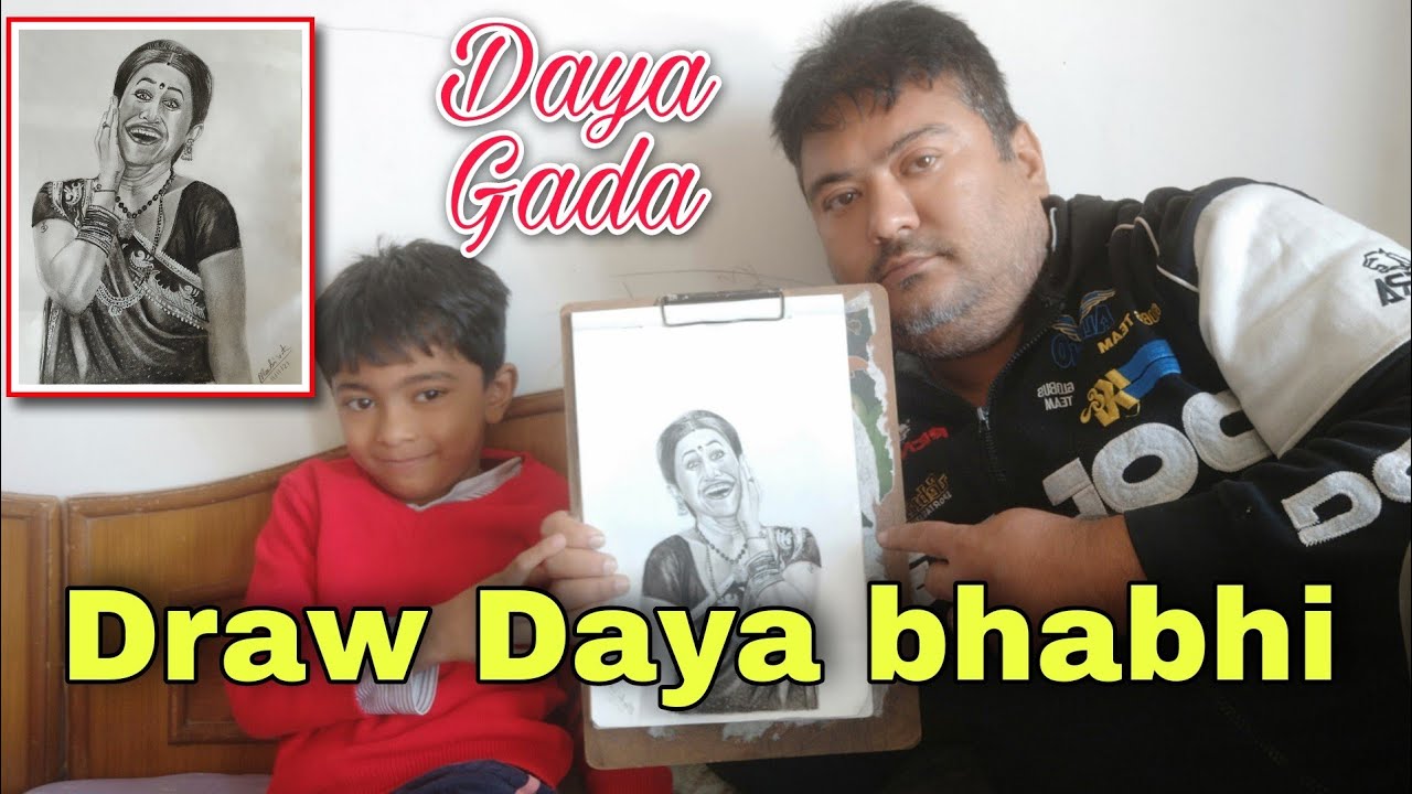 How to draw Daya bhabhi/ Pencil sketch of Daya Jethalal gada/ Realistic ...