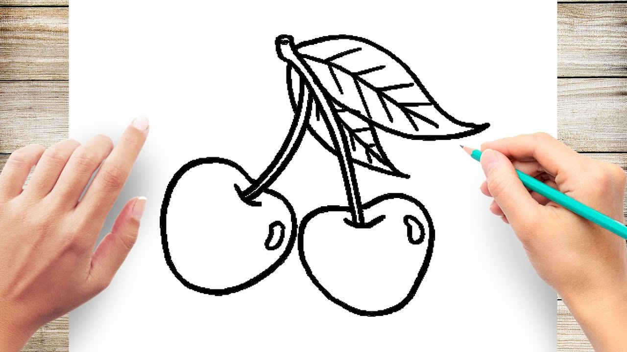 How To Draw Cherry Step by Step - YouTube