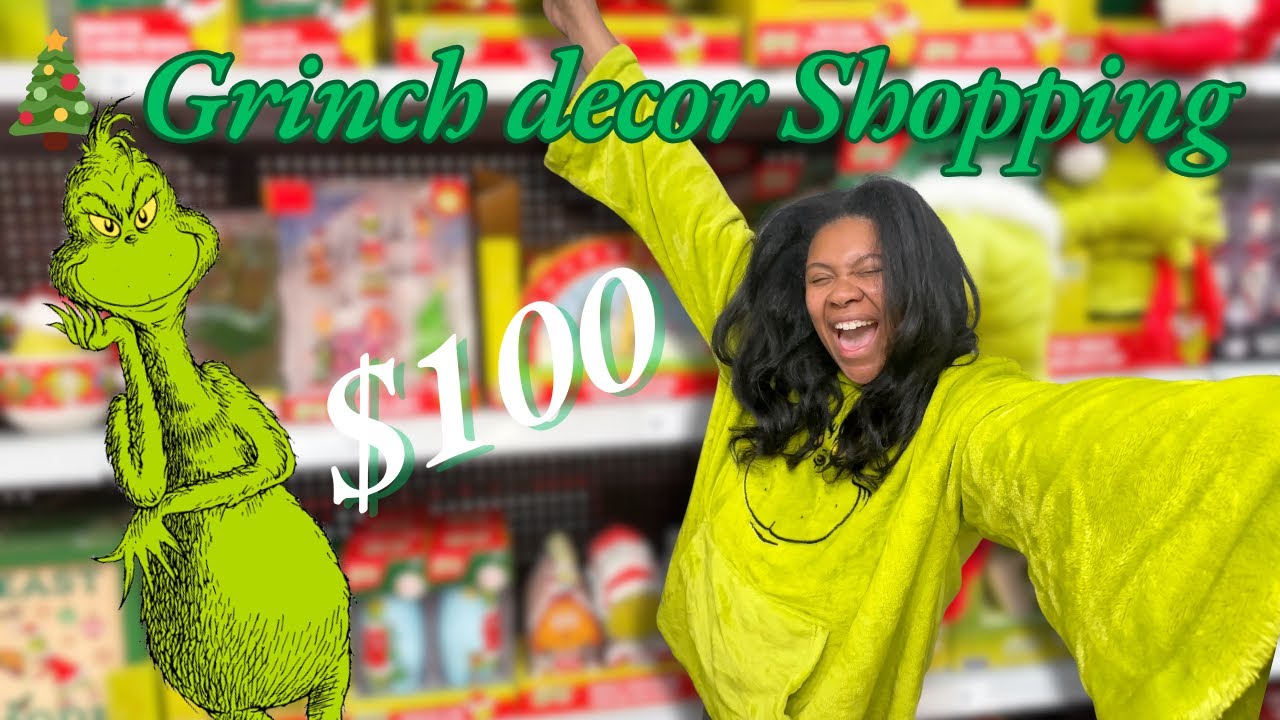 $100 GRINCH Decor Shopping Challenge + decorate our first home with us ...