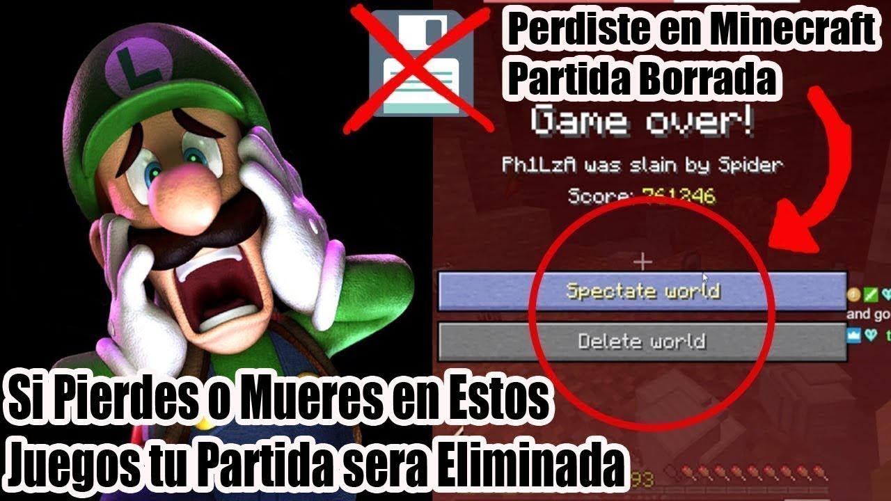 Top 5 Videojuegos en los que si Pierdes o Tienes Game Over Borra tu ...