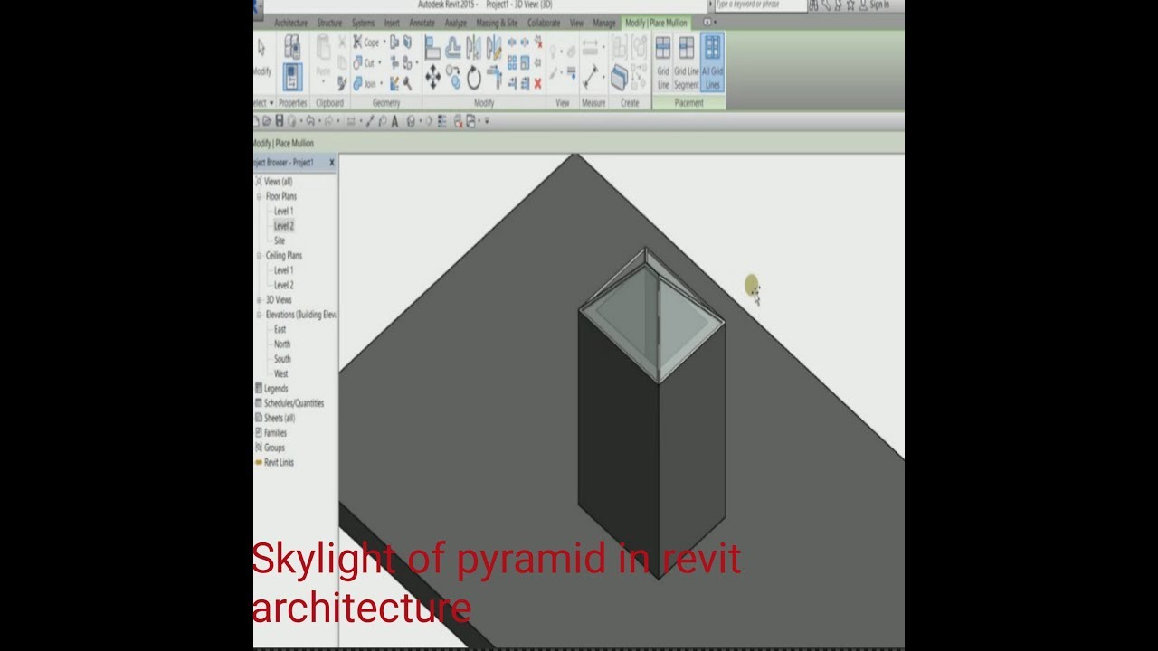 skylight of pyramid in revit architecture - YouTube