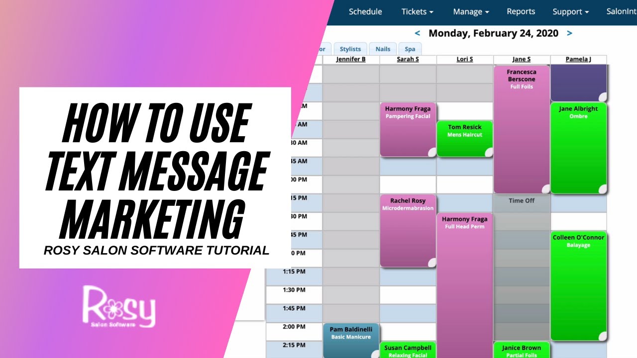Salon Software Text Message Marketing - Rosy Salon Software - YouTube