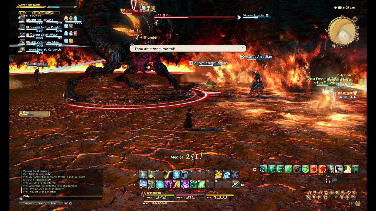 FFXIV Fighting Ifrit - YouTube