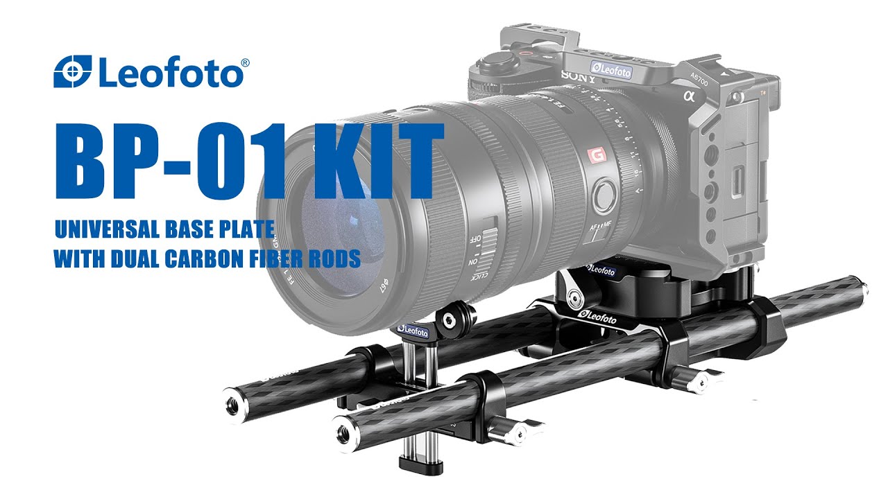 Leofoto BP-01 kit Universal Base Plate with Dual Carbon Fiber Robs ...