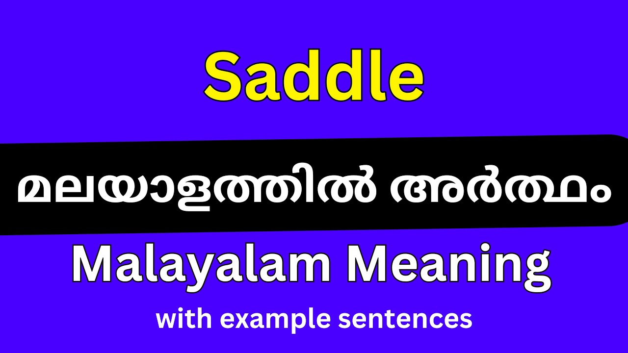 Saddle meaning in Malayalam/Saddle മലയാളത്തിൽ അർത്ഥം - YouTube