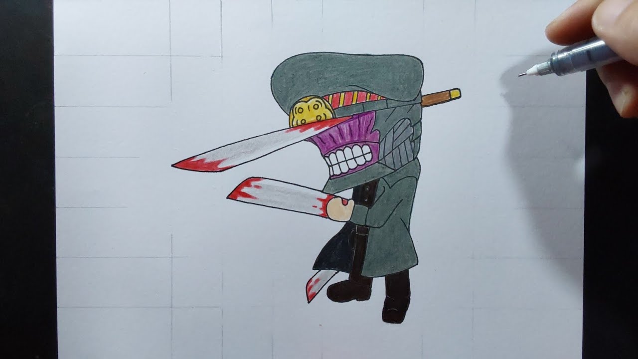 How to draw Katana Man chibi - YouTube