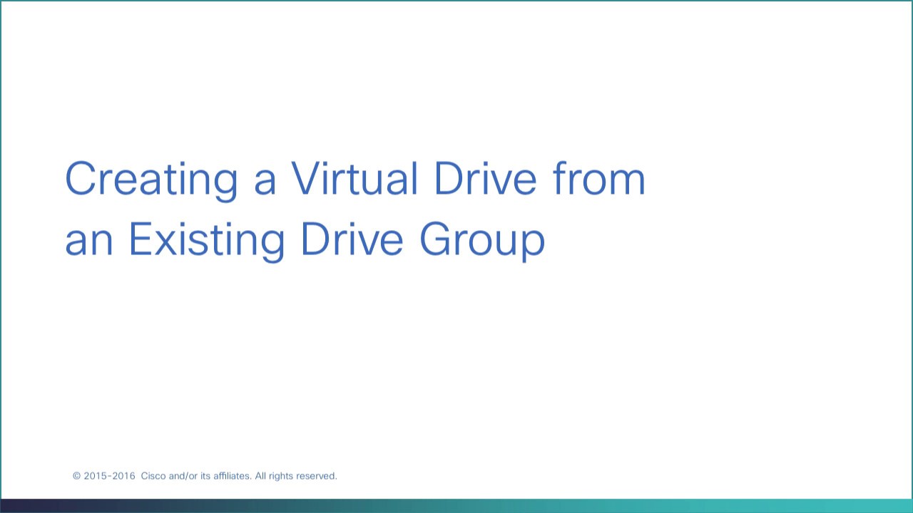 Creating a Virtual Drive from an Existing Drive Group - YouTube