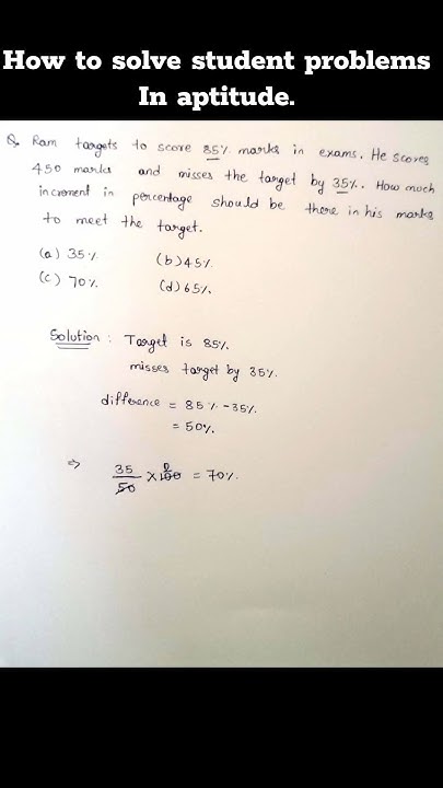How to solve student problems in aptitude ⏰ #aptitudetips # ...