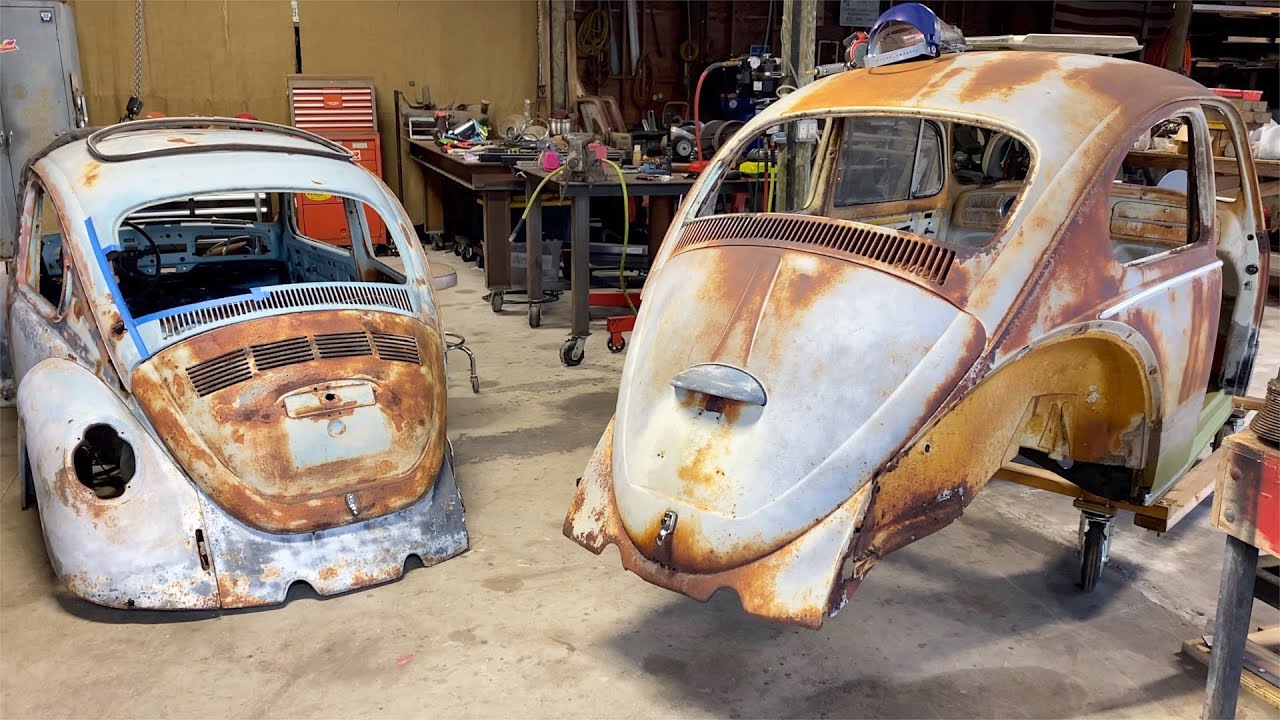 VW Beetle Restoration - Rear Window Metal Repair - YouTube