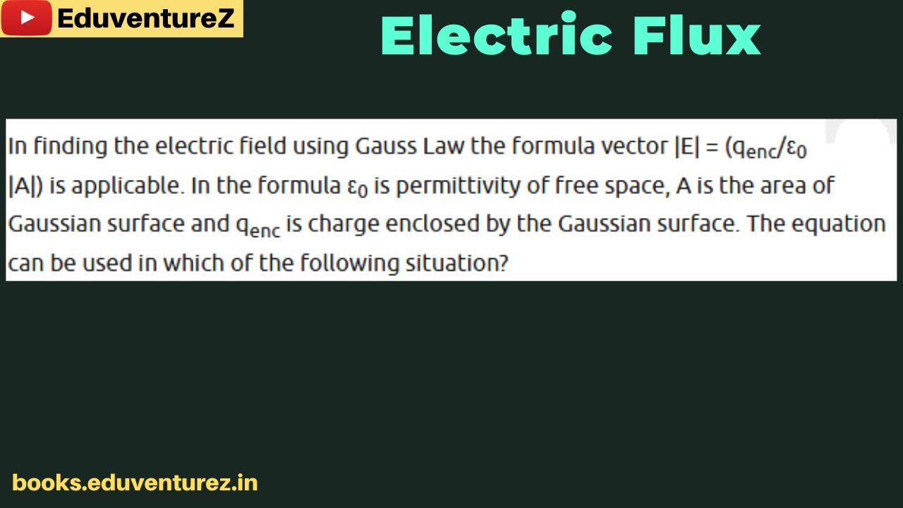 In finding the electric field using Gauss Law the formula vector |E ...