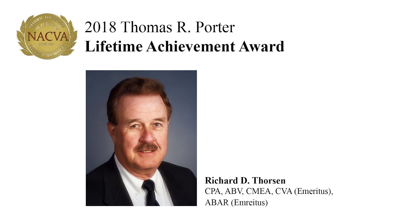 2018 Thomas R. Porter Lifetime Achievement Award | Richard D. Thorsen ...