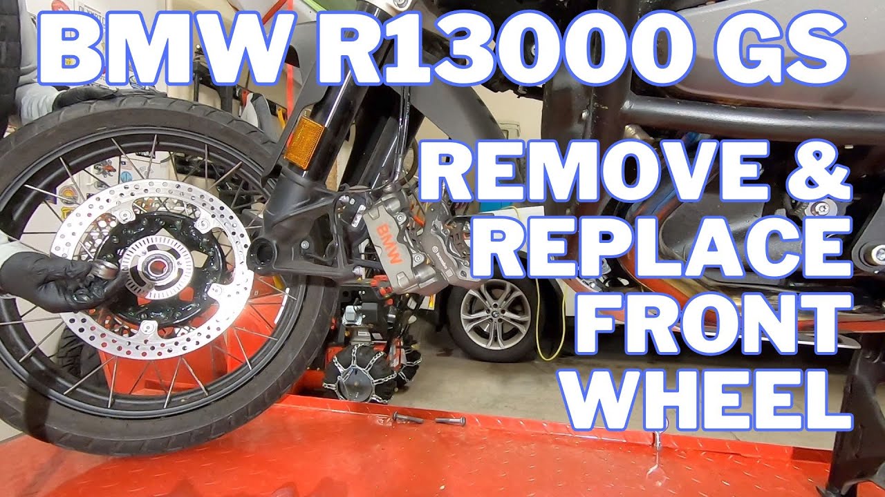 BMW R1300GS - Remove & Replace Front Wheel - YouTube