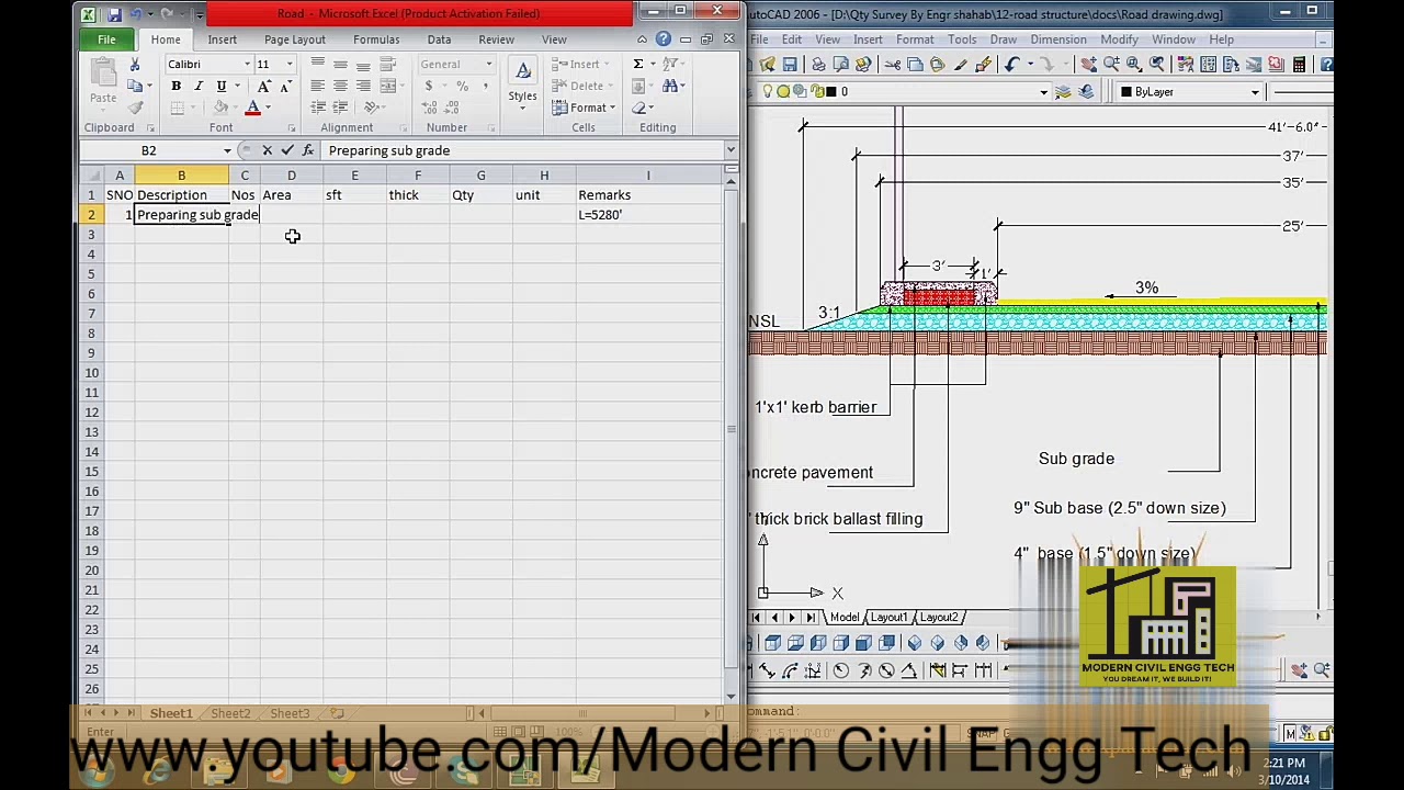 How to Estimate and Calculate the Quantity of Road/highway - YouTube