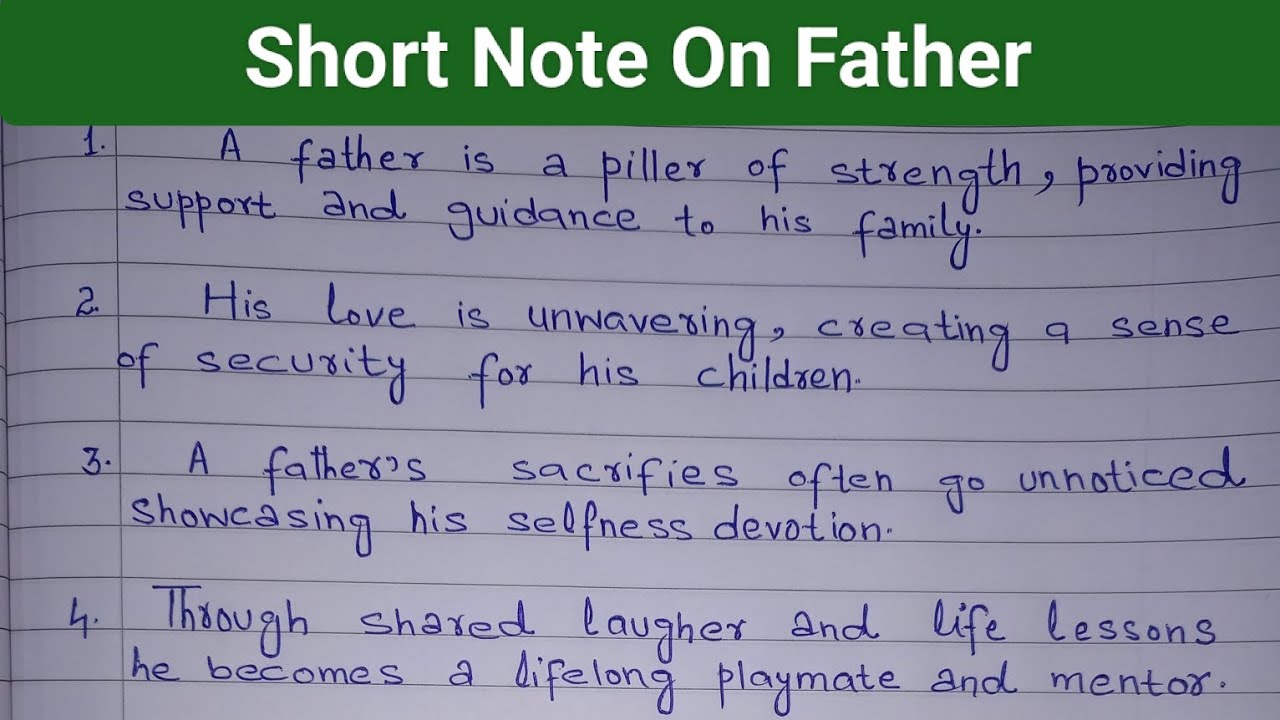 write a note on father - YouTube