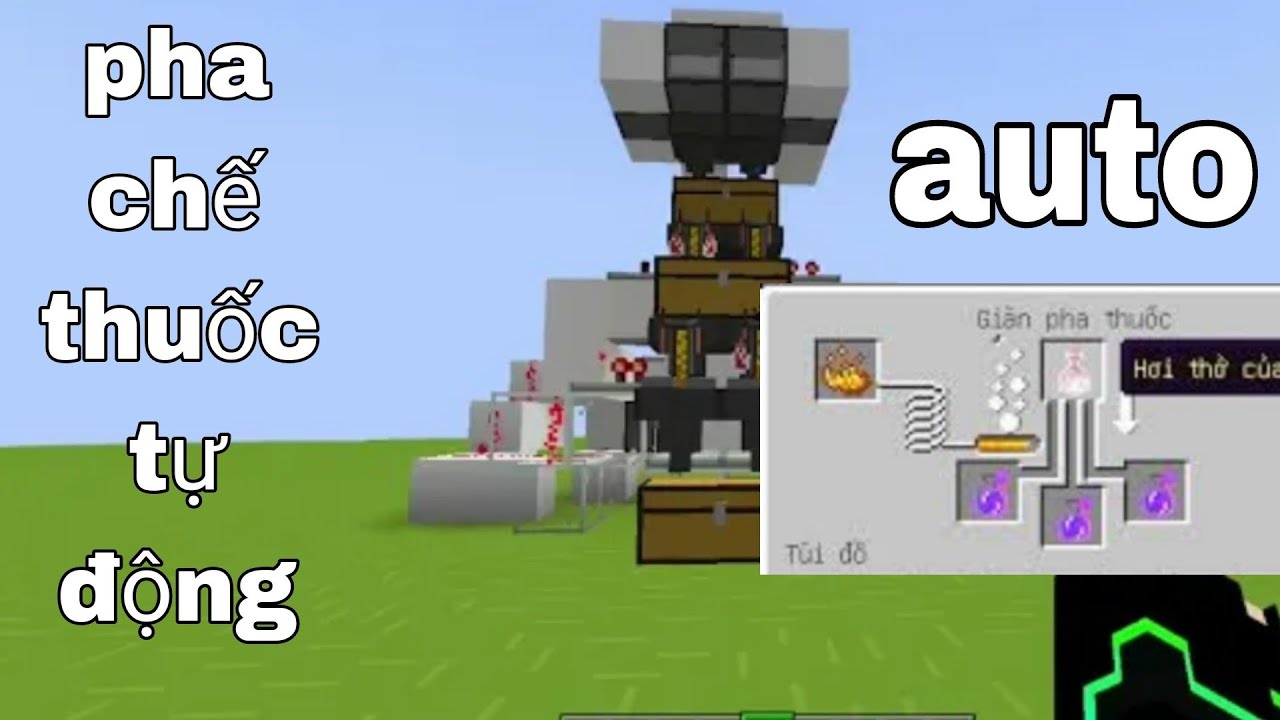 cách máy farm thuốc pha chế thuốc tự động trong minecraft - YouTube