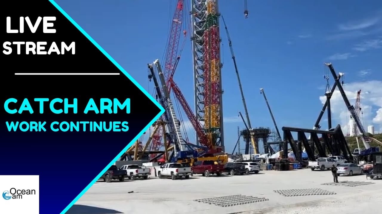 4:15pm SpaceX Launch Site Catch Arm & Fuel Quick Disconnect, Boca Chica ...