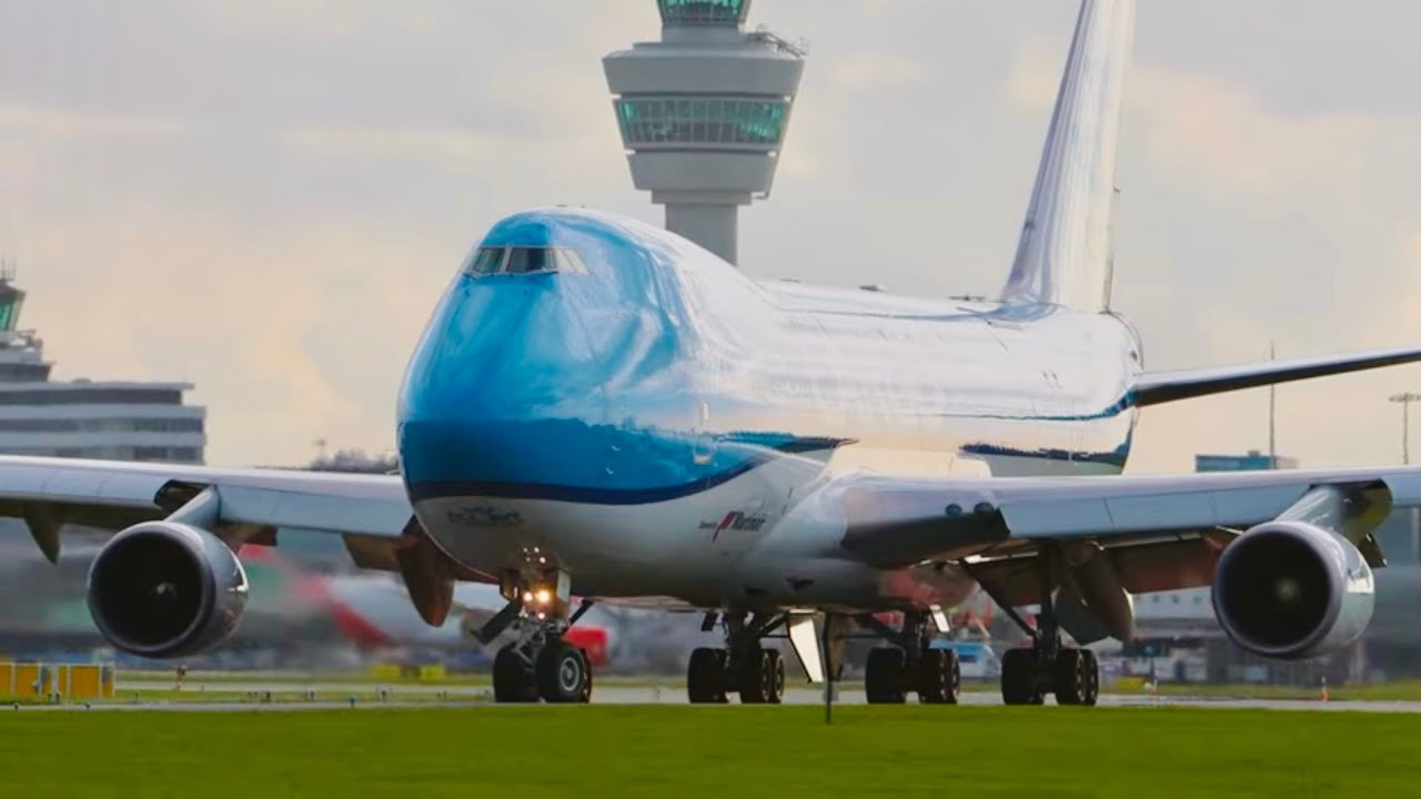10 HEAVY AIRCRAFT DEPARTING SCHIPHOL AMSTERDAM | 4K | B747, B777, A340 ...