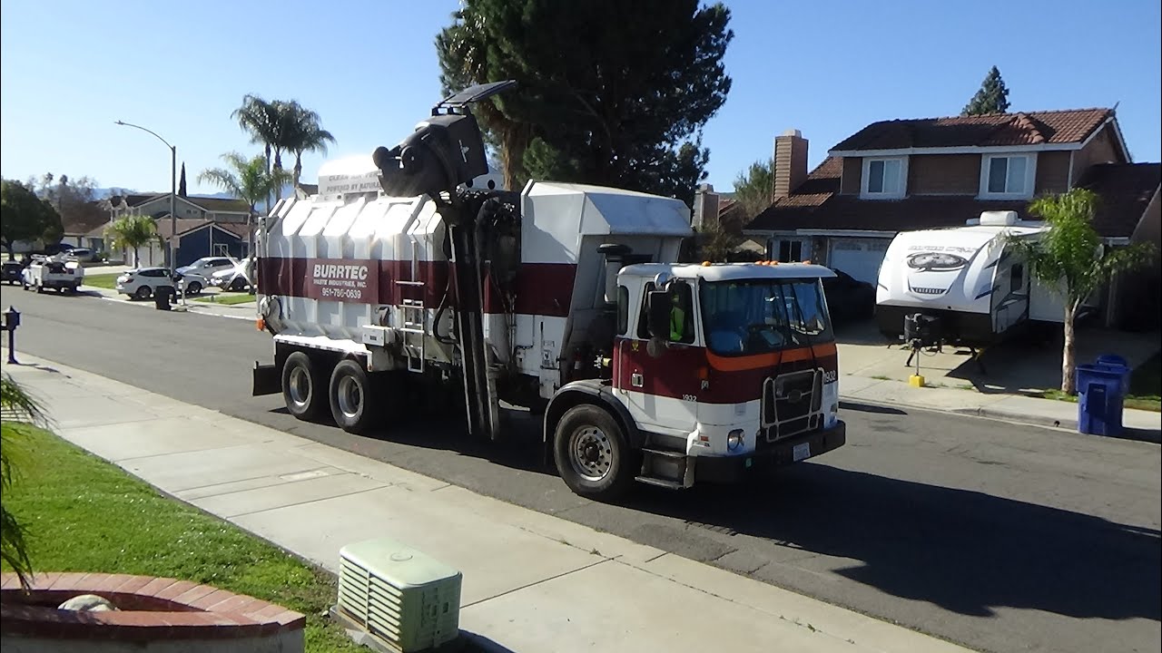 Fast Burrtec Garbage Truck In Riverside - YouTube