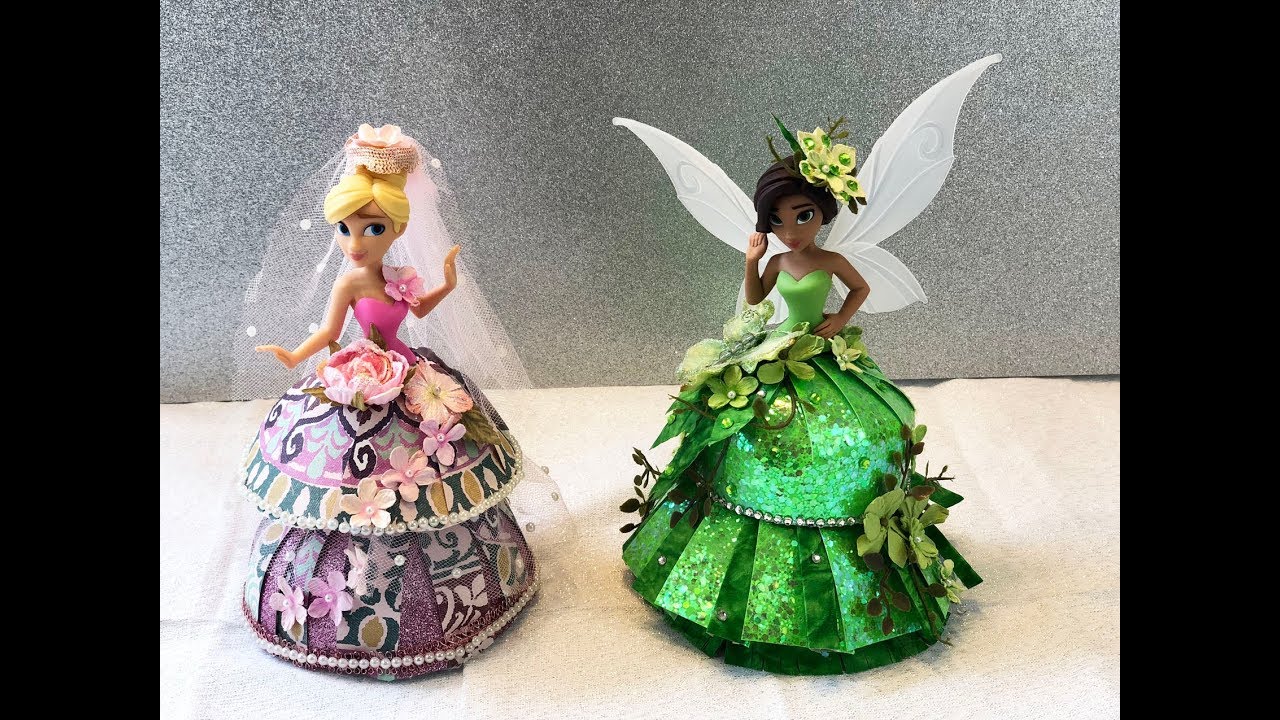 MAKING PAPER DRESSES FOR PRINCESS DOLL CAKE PICK - YouTube