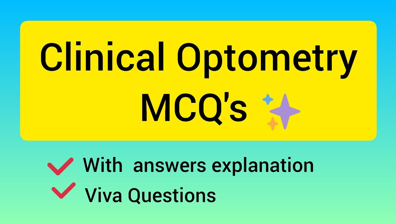 Clinical Optometry MCQ'S | Optometry Tamil | MCQ series - YouTube