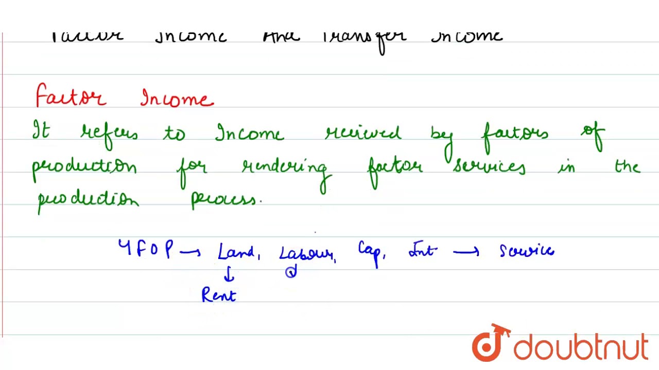 FACTOR INCOME AND TRANSFER INCOME - YouTube