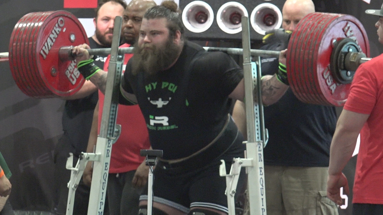 Over 800 lb Powerlifting Squat at 2017 LA Fit Expo - YouTube