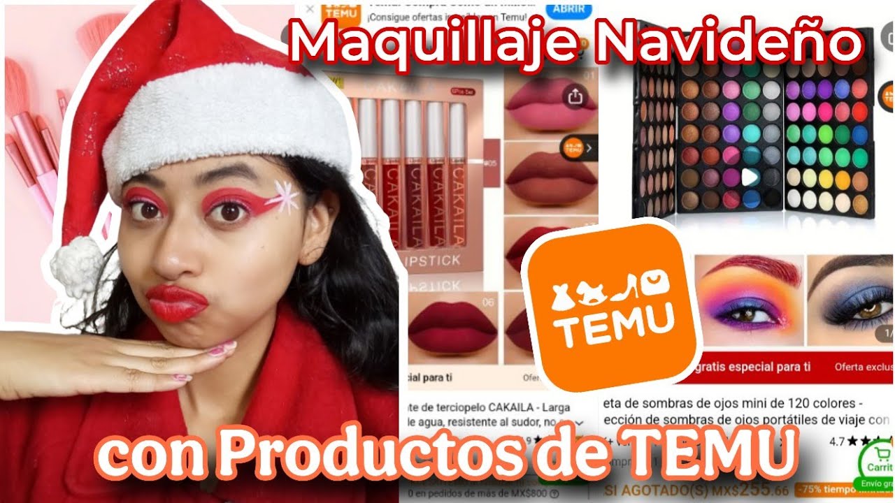🎅🏻🎄Probando MAQUILLAJE VIRAL DE TEMU | Super Mega haul de Productos de TEMU - YouTube