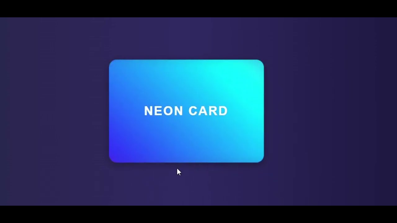 Create A Stunning Neon Glow Card Hover Effect Html And Css Animation