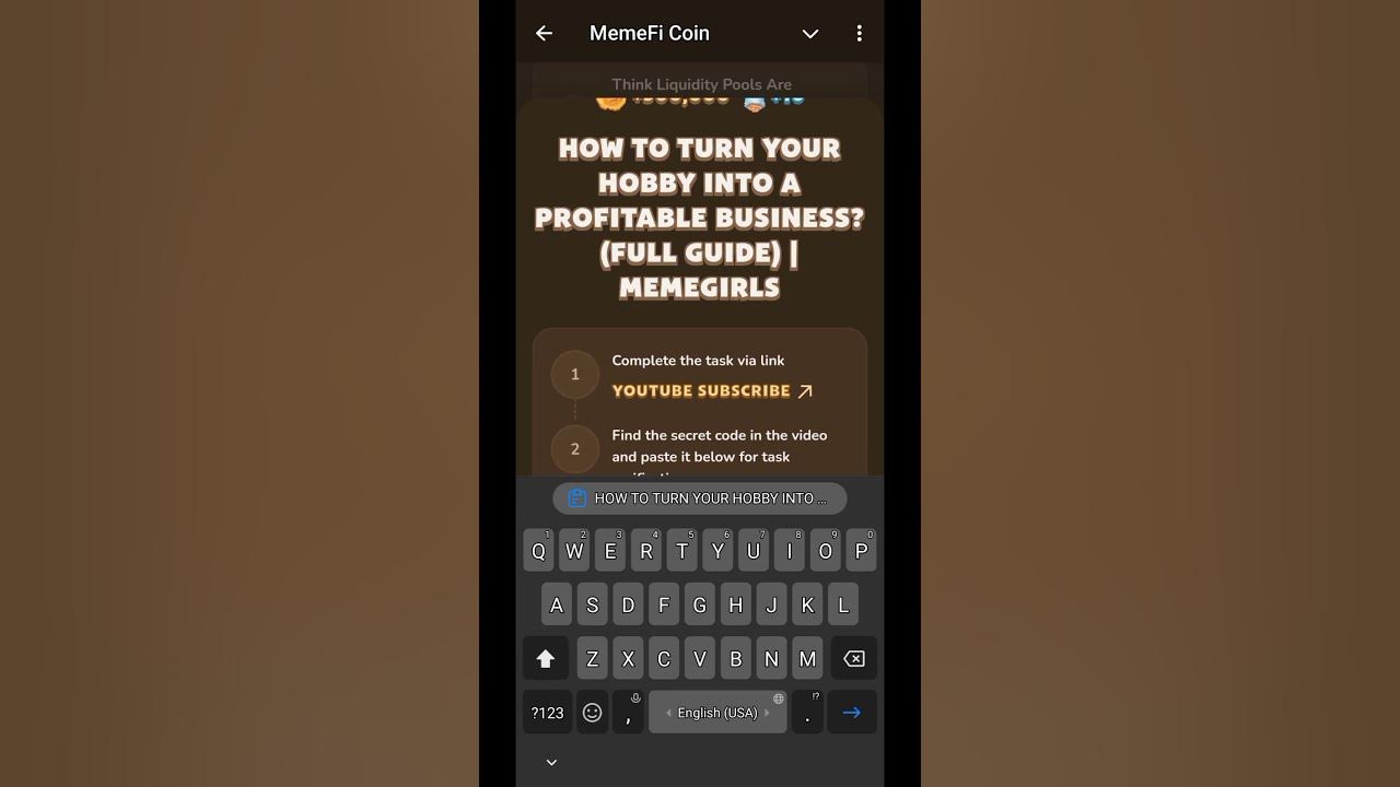 HOW TO TURN YOUR HOBBY INTO A PROFITABLE BUSINESS? (FULL GUIDE) | MEMEGIRLS | Memefi New Video ...