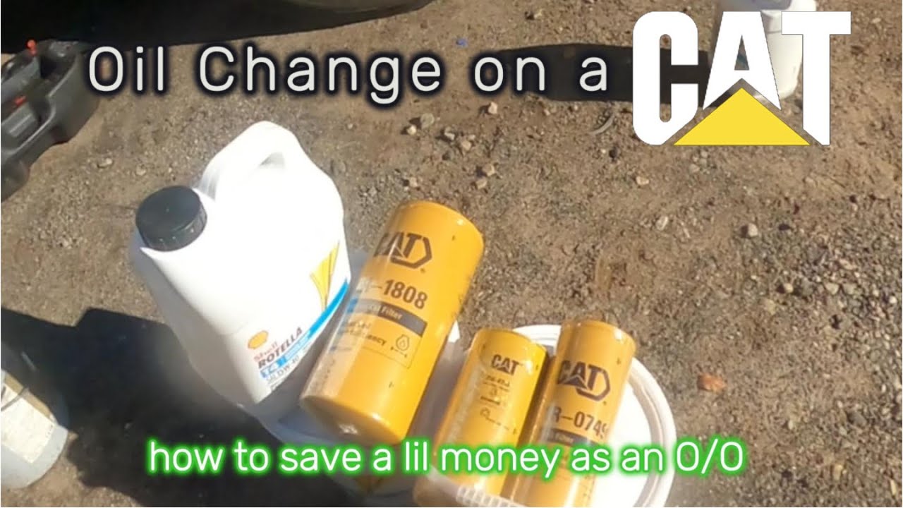Oil change on a CAT Diesel Engine | C13 - YouTube