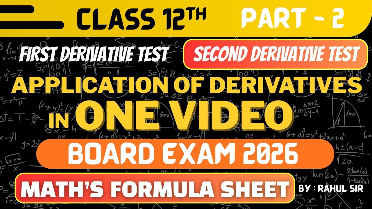 Formula Sheet Class 12 Part -2 I Maths Formula Yaad Karne ki Short ...