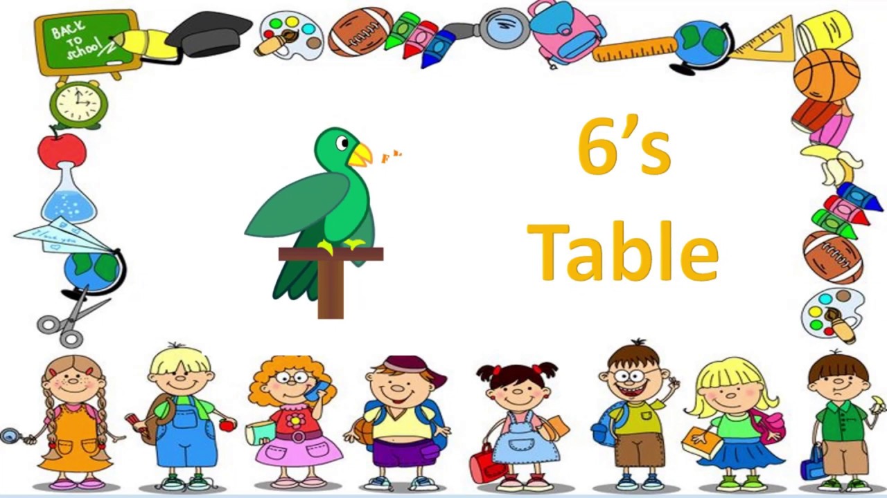 #mathstables #table 6's Table | 6X1=6 Multiplication | Learn ...