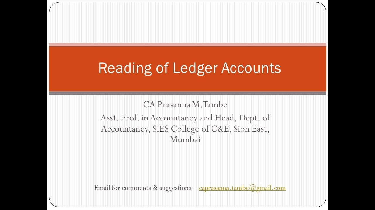 # READING OF LEDGER ACCOUNTS 1 - YouTube