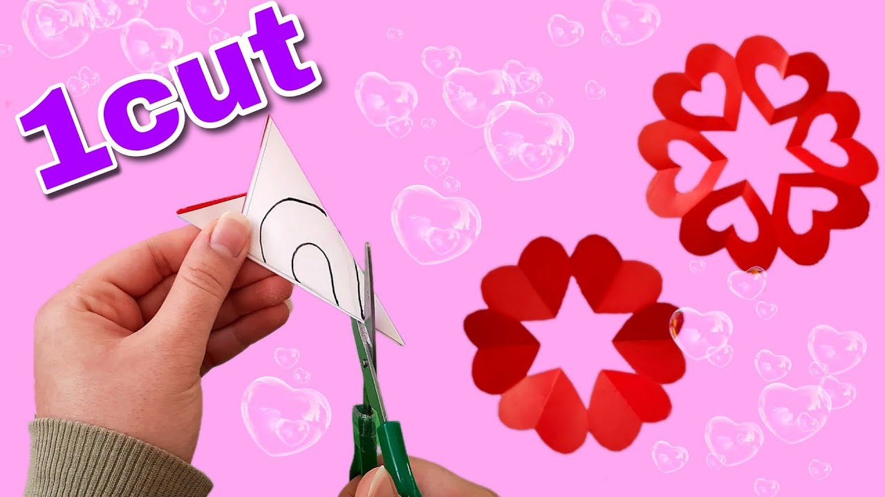 Origami heart:How to cute a perfect paper heart:Origami easy 3d heart ...