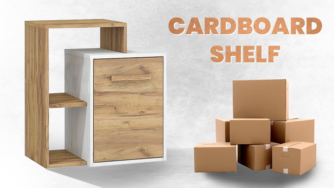 How to make a simple Cardboard shelf crafting | Cardboard furniture DIY ...