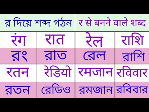 র দিয়ে শব্দ গঠন। र से बनने वाले शब्द। Ra se banne wale shabd ...