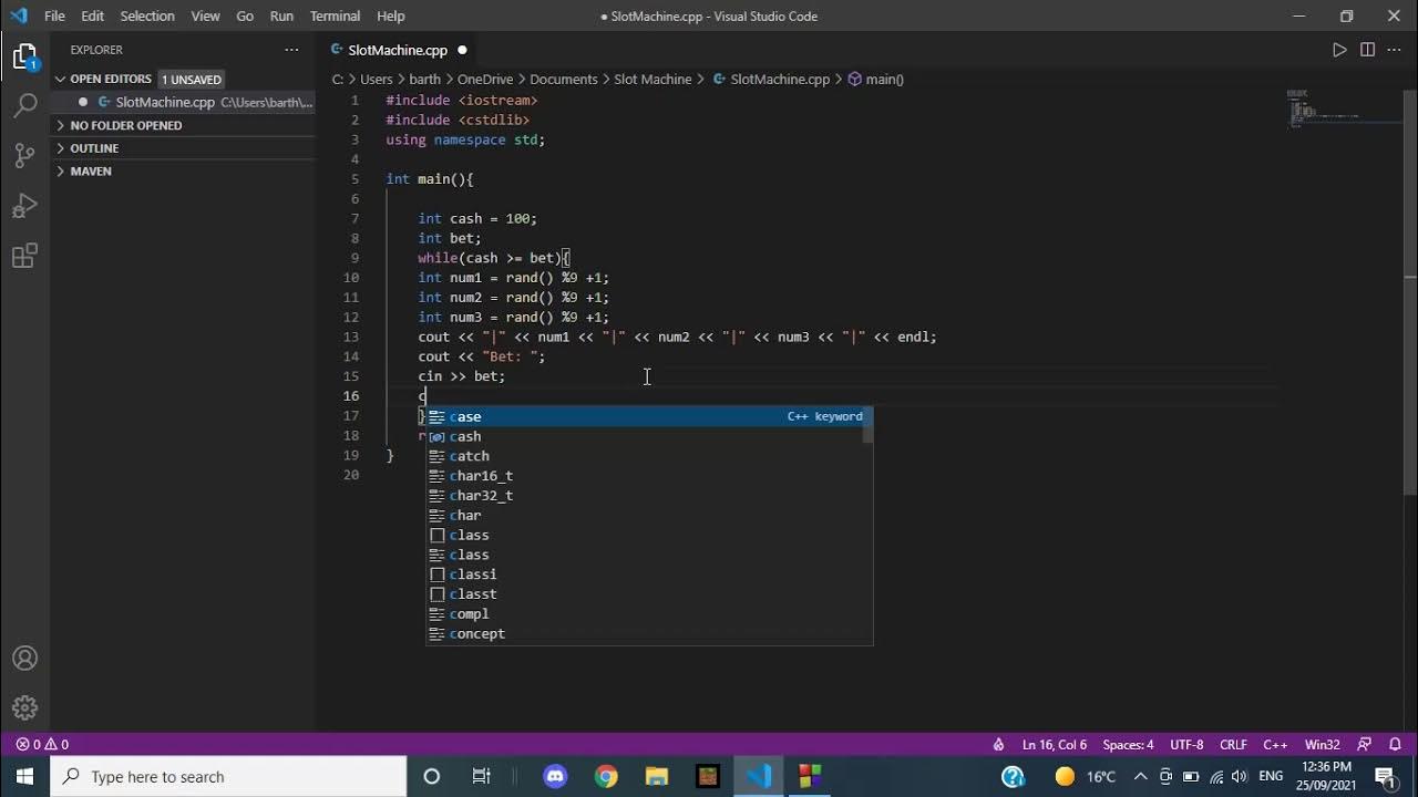 C++ Slot Machine [Code with me Ep.1] - YouTube