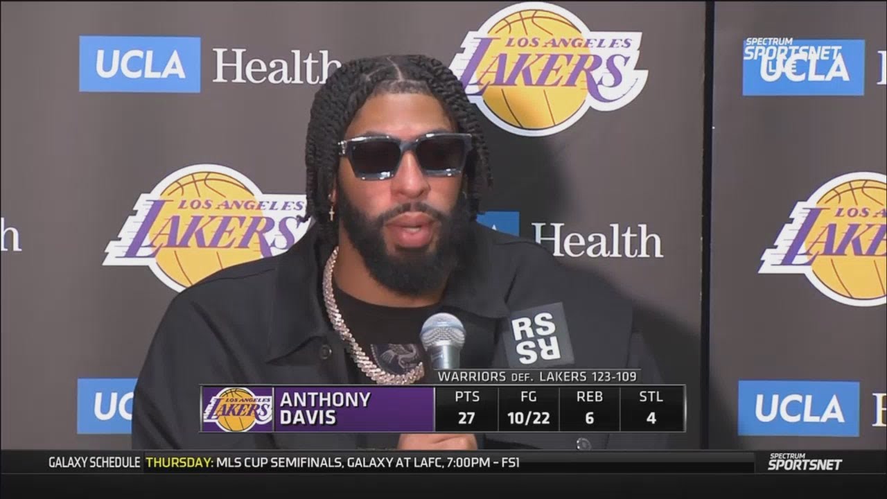 Anthony Davis Postgame Interview | Los Angeles Lakers lose to Golden ...