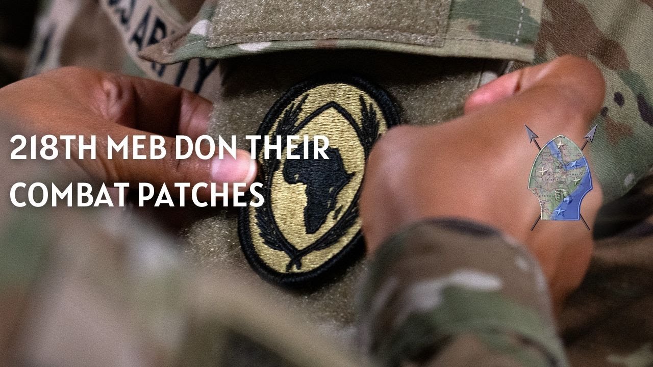 218th MEB dons their combat patches - YouTube