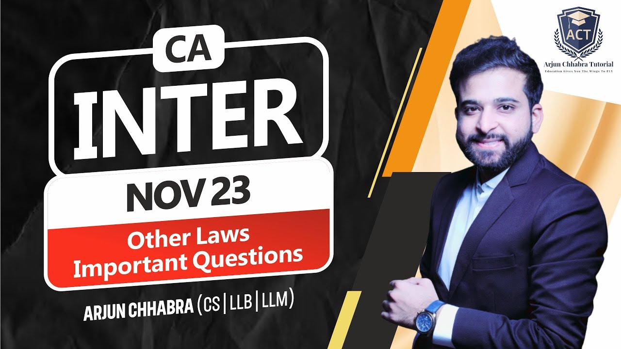 OTHER LAWS IMPORTANT QUESTION CA INTER NOV 23 | SECURE 10 MARKS - YouTube